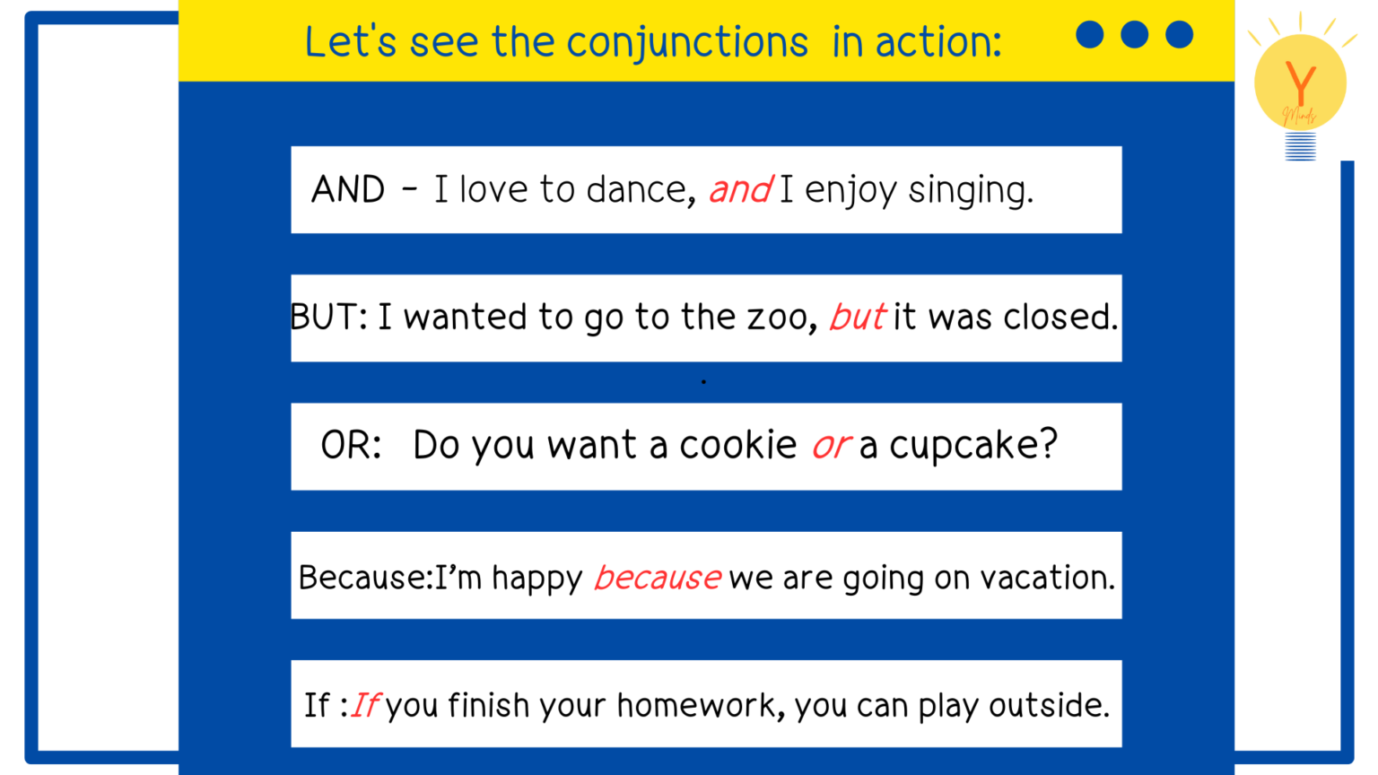Conjunctions: A Fun Guide for Kids - Yanguas Minds